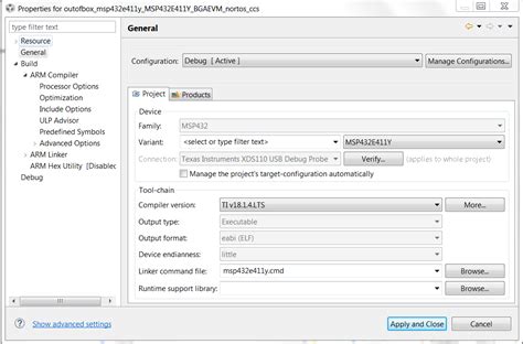 ccs msp432e411y bgaevm xds110 error connecting to the target error