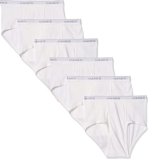 Hanes Mens 6 Pack Freshiq Tagless Cotton Brief White X Large