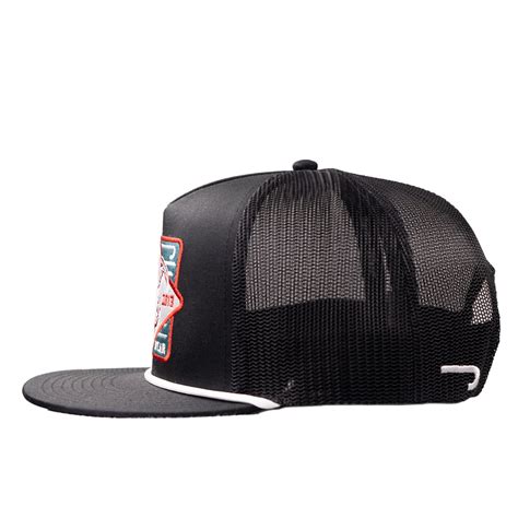 Lazy J Ranch Black And Black Iron Classic Rope Trucker Hat Lazy J Ranch
