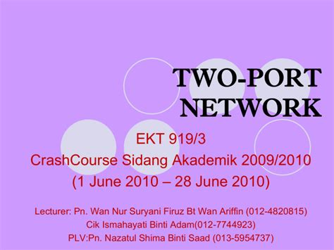 Two Port Network Analysis Parameters And Interconnections