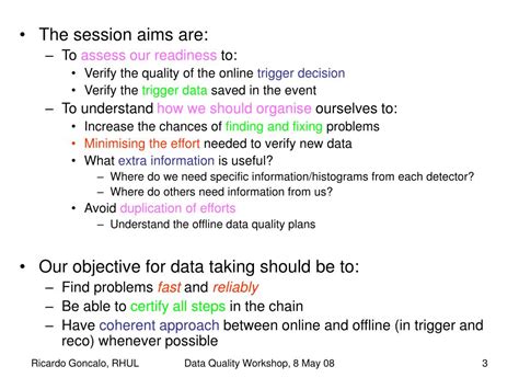 Ppt Trigger Data Quality Assurance Workshop Powerpoint Presentation