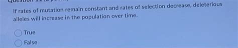 Solved If Rates Of Mutation Remain Constant And Rates Of