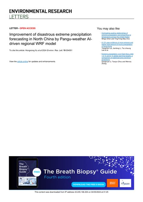Pdf Improvement Of Disastrous Extreme Precipitation Forecasting In