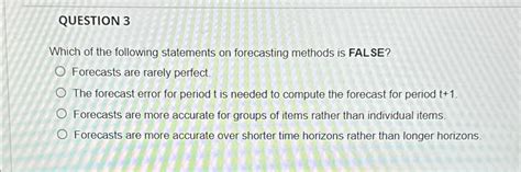 Solved QUESTION Which Of The Following Statements On Chegg