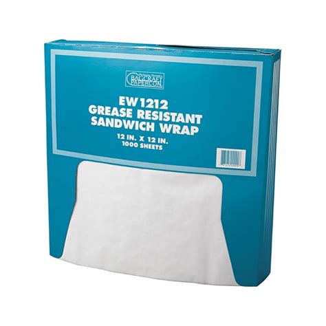 Bagcraft Sandwich Wrap Grease Resistant 12x12 In