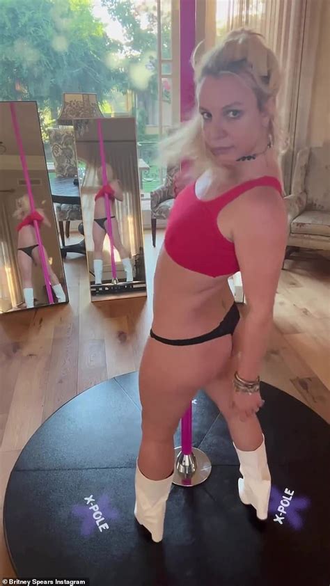 Britney Spears Rocks A Tiny Black Thong And White Gogo Boots As She