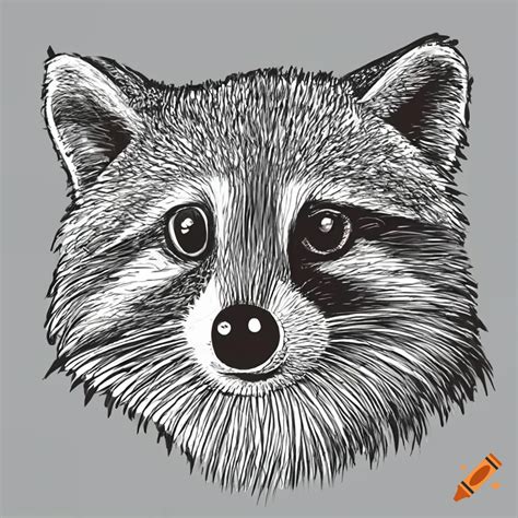 Cartoon Raccoon Head