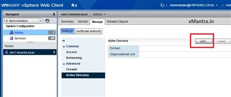Configure Vcenter Server 60 Join Active Directory Domain