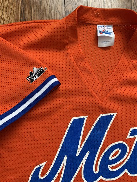 Vintage Majestic New York Mets Orange Mesh Jersey Size L — Rootsbk
