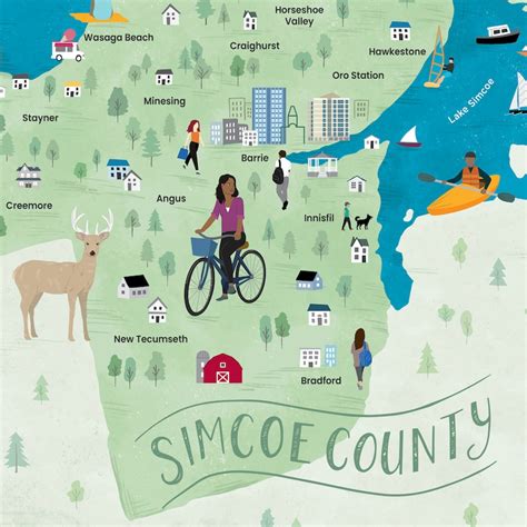 Simcoe County Map Etsy