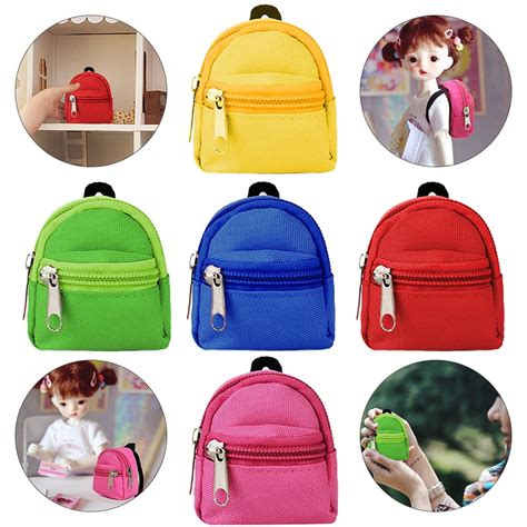 5pcs Doll Backpack Casual Mini Zipper Backpack Doll Accessory Bag For
