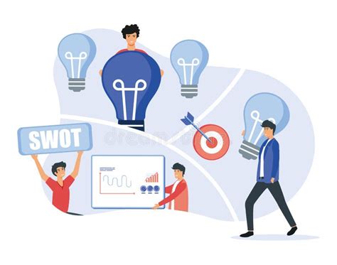 Business Concepts Featuring Swot Analysis And Innovative Ideas Stock