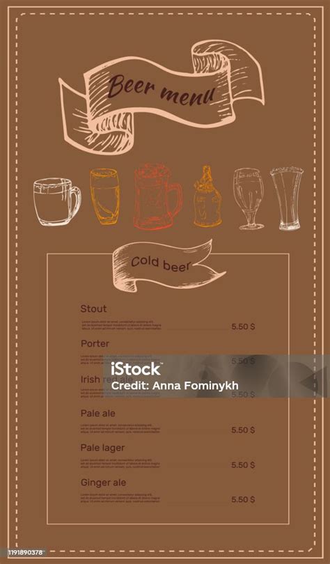 Hand Drawn Illustraton Of Beer Elements Stock Illustration Download