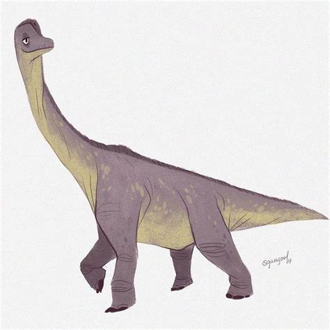 A Drawing Of A Dinosaur Walking In The Snow With Its Head Turned To The Side