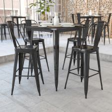 Nolan Commercial Grade 315 Square Black Metal Indoor Outdoor Bar