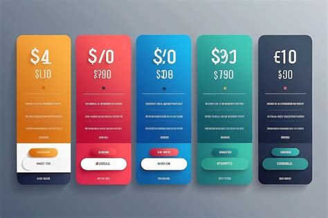 Minimal Pricing Table Layout With 4 Subscription Plans And Link Buttons