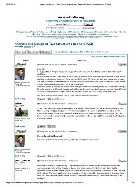 View Topic Analysis And Design Of Two Structures In One Staadandetab Ii Pdf Internet Forum
