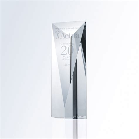 Goldwell Crystal Tower Award Custom Engraved Optic Crystal
