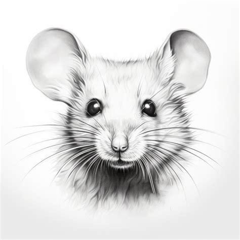 Realistic 3d Mouse Portrait Tattoo Drawing With High Contrast Stock Illustration Illustration