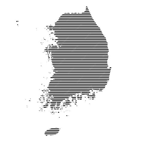 라인 패턴 터 일러스트레이션으로 된 한국 지도 프리미엄 벡터