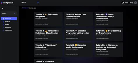 Postgresml Dashboard Screenshot