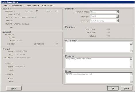Vendor File