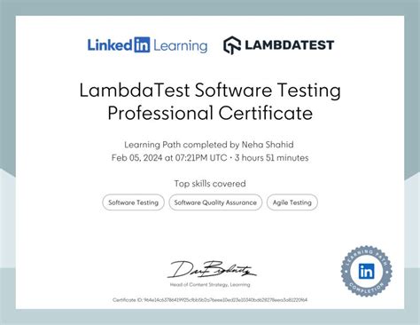 Completed Lambdatest Software Testing Course Neha Shahid Posted On The Topic Linkedin