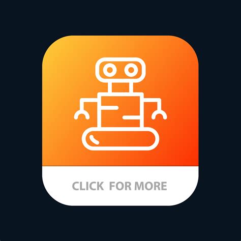 exoskeleton robot space mobile app button android and ios line version
