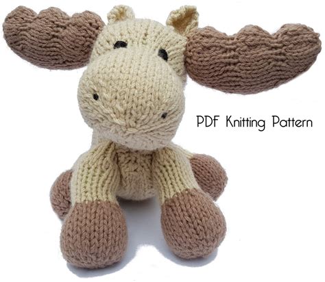 knitted moose pdf pattern knitting pattern diy amigurumi