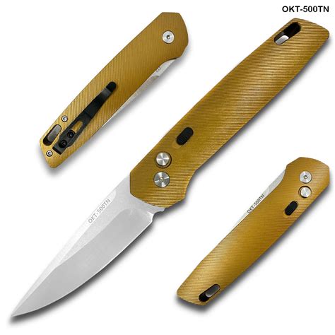 Ohio Knife And Tool Tactical D 2 Steel Cnc Tan Alum Handle Auto Knife