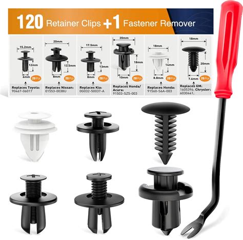 Showay 200pcs Car Retainer Clips Universal Plastic Fender Clips 6mm