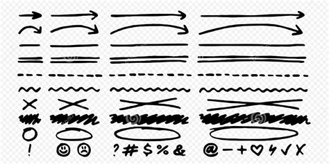 Vector Set Of Marker Lines And Symbols Stock Illustration