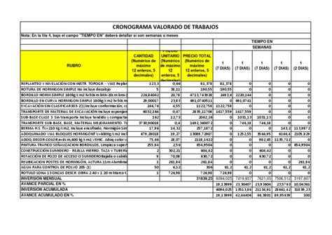 Cronograma Pdf Ingeniería De Edificación Arquitectura