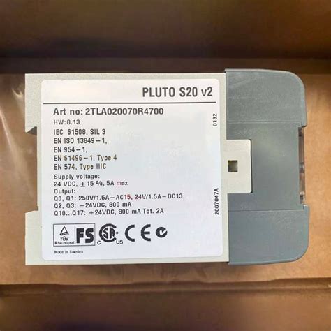 Plc Abb Pluto S20 V2 2tla020070r4700 Programmable Safety Controlle