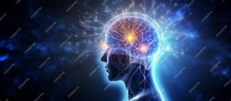 Visualization Of Human Brain Activity Electric Impulses Lighting Up