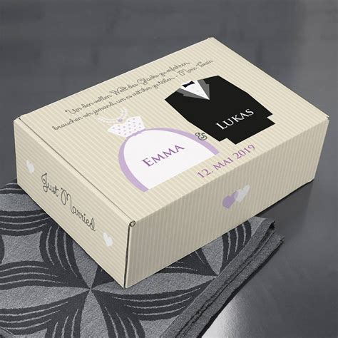 Just Married Geschenkverpackung Zur Hochzeit Mit Braut Und Bräutigam