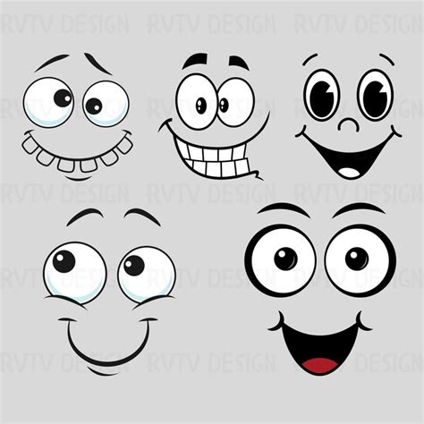 Cartoon Funny Faces Clip Art