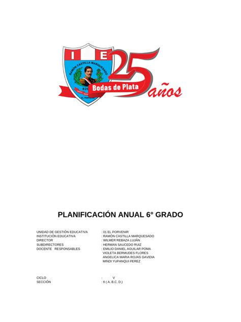 Planificación Anual Rcm Sexto 2024 Pdf División Matemáticas Decimal