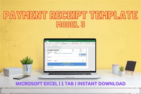 Payment Receipt Excel Template Model 3 Etsy