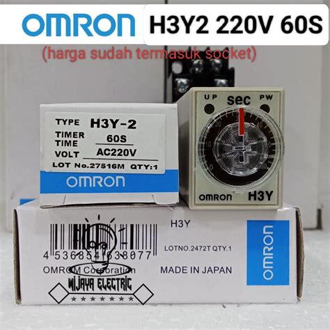 Jual Timer Omron H3y 2 H3y2 220v Ac 60s 60detik 5a 8pin Plus Socket