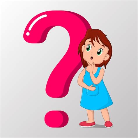 Premium Vector Girl Thinking Vector Illustration With Question Mark