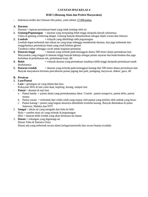 Catatan Ipas Kelas 4 Pdf