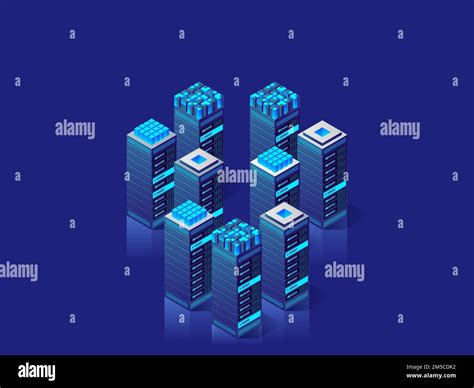 Digital Technology Server Room And Big Data Processing Concept