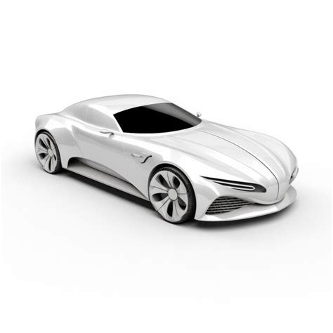 Futuristic White Sports Car With Streamlined Design Premium Ai