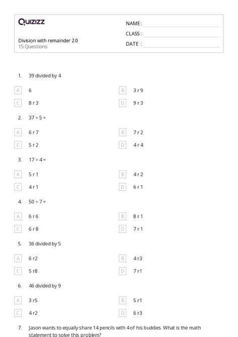 50 Division With Two Digit Divisors Worksheets For 8th Class On Quizizz Free And Printable