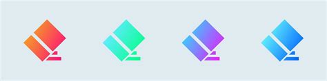 Eraser Solid Icon In Gradient Colors Wipe Out Signs Illustration