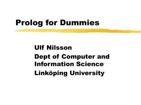 Ppt Prolog For Dummies Powerpoint Presentation Free Download Id 492383
