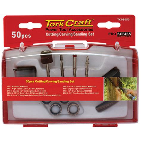 Tork Craft Mini Cutting Carving And Sanding Set 50pc