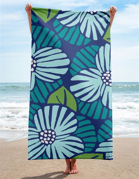 Happy Flower Beach Bath Towel Floral Towels Happy Flowers Beach