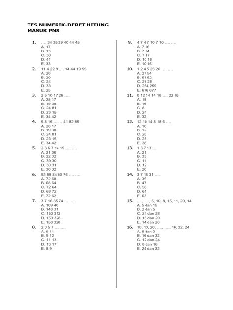 Tes Numerik Pdf